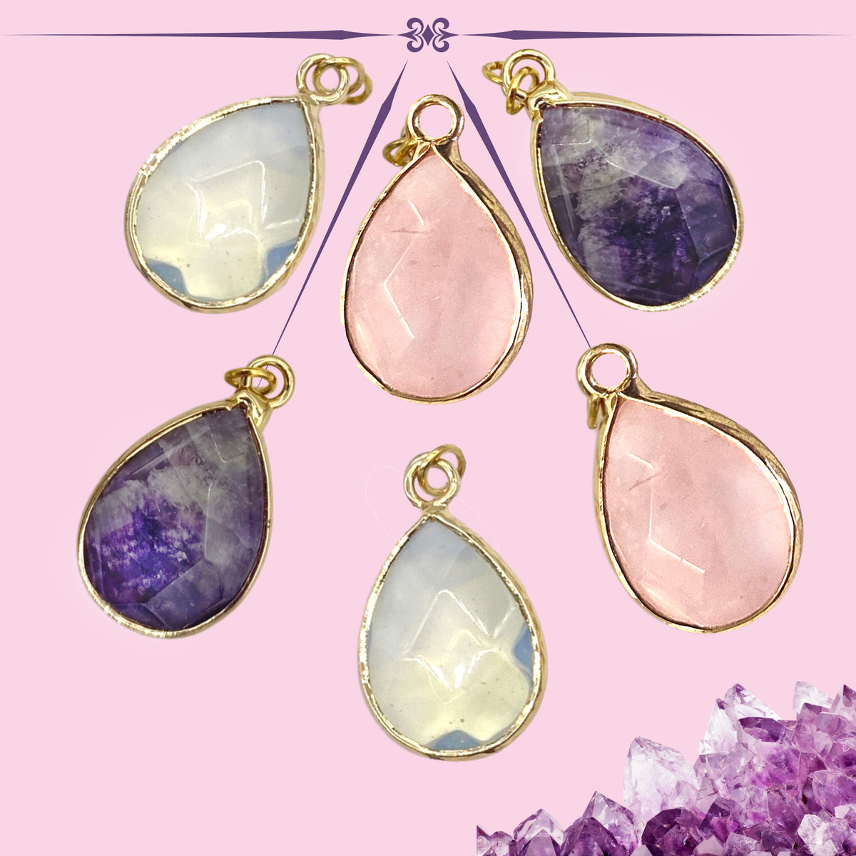 Natural Crystal Drop Charms – Lolli Popitt